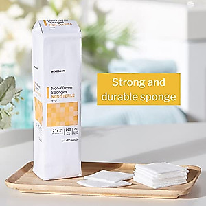 McKesson Non-Woven Sponges, 4-Ply Non-Sterile, Polyester / Rayon Blend, 2 in x 2 in, 200 per Pack, 20 Packs, 4000 Total