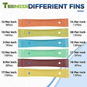 TEENGSE 7PCS Air Conditioning Brush Set, FCR6 Fin Comb Tool, Radiator Condenser Fin Comb, Stainless Steel Air Conditioner Condenser Fin Comb for Cleaning AC Evaporator Radiator Refrigerator