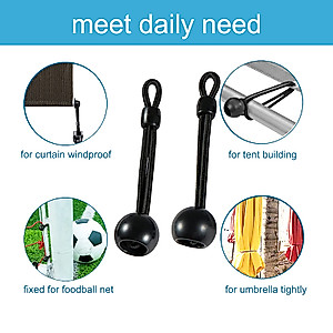 Lihopefe Bungee kit, Mounting Brackets for Indoor/Outdoor Sun Shades or Roller Up Blind’s Universal Replacement. (Black)