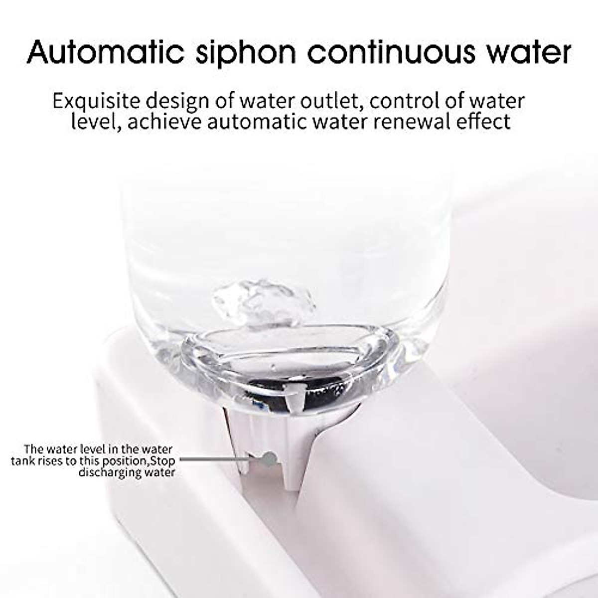 Bibabala Automatic Pet Feeder and Water Dispenser, 2 in 1 Feeder Bowl with Water Bottle Detachable, Fit for Small Dogs and Cats Kitten Puppy Rabbit Bunny(White)