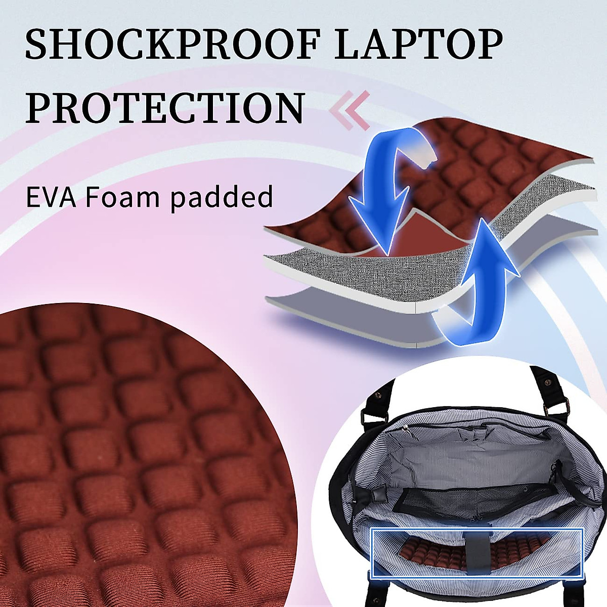 Laptop Tote Bag for Women, 15.6 Inch Computer Shoulder Bag Teacher Work Bag Travel Purse with Small Pouch VONXURY