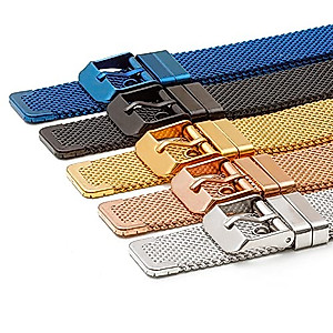 milanese Quick Release Watch Band Stainless Steel Mesh Watch Strap Watchband Replacement Bracelet Pin Buckle Design for Smart Watches 10 12 14 16 18 20 22mm ( Color : Gold , Size : 10MM )