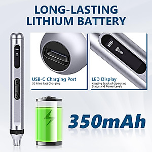 GuDoQi Precision Screwdriver Set 52 in 1, Cordless Rechargeable Mini Electric Screwdriver, LED Display, 48 Magnetic Bits, Power Screwdriver with 2 Lights, Portable Repair Tool Kit for Phone, Laptops