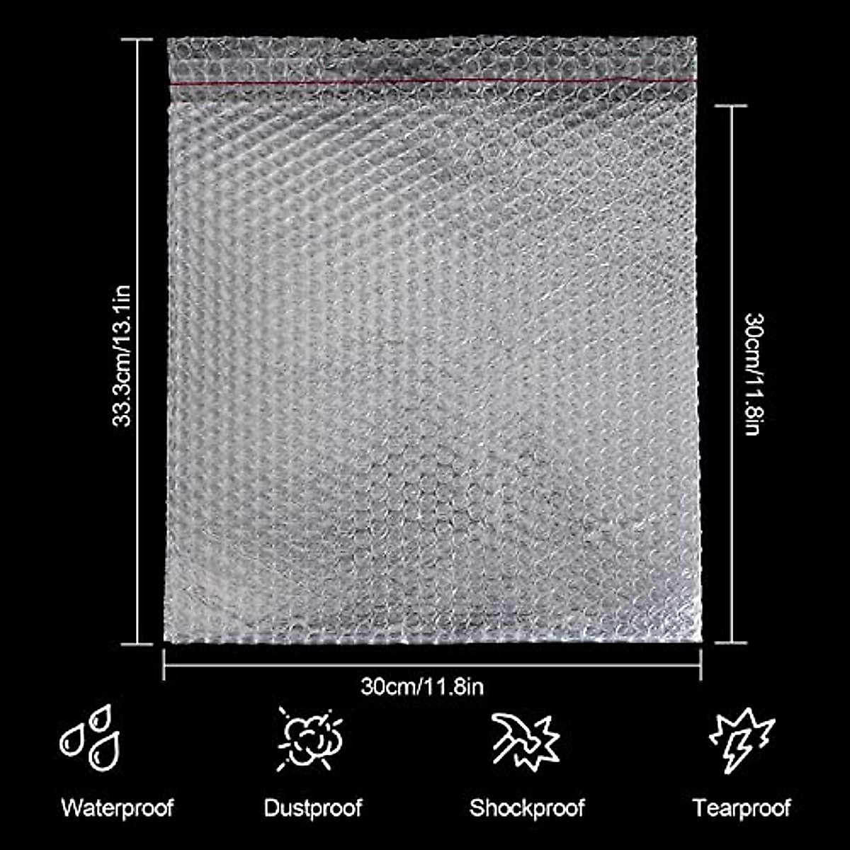 Generic Clear Self-Seal Bubble Out Bags,20 Pack Double Walled Bubble Clear Wrap Pouches for Moving, Packing, Shipping, Mailing and Storage,12x12 Inch