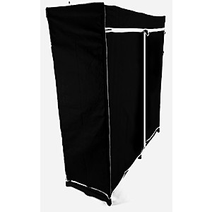 ATHome Lightweight, Durable, Sturdy, Dust and Moisture Proof, Easy Open T-Zipper, Portable Closet Wardrobe, 60 inches, Black