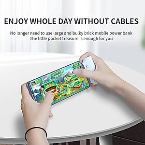 SLAJOY Small Portable Charger 5000mAh Ultra-Compact Power Bank Cute Compatible with iPhone 14/14 Pro Max/13/13 Pro Max/12/12 Pro Max/11 Pro/XS Max/XR/X/8/7/6/Plus Airpods and More,White