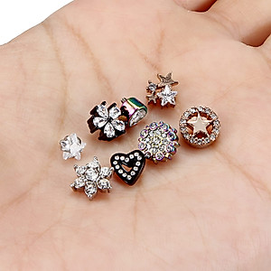 Uqnwbdq Titanium Dermal Piercing Jewelry Dermal Top Dermal Anchor Dermal Jewelry kit Dermal Base Jewelry 316L Surgical Stainless Steel Cubic Zirconia Gem Diamond Dermal Piercing Jewelry for Women Men