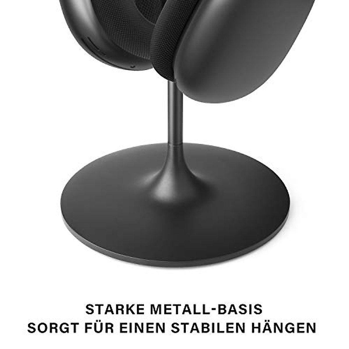 Headphone Stand, Walnut Wood & Aluminum Headset Stand, Nature Walnut Gaming Holder for AirPods Max, Beats, Bose, Sennheiser, Sony, Audio-Technica and More (Black)