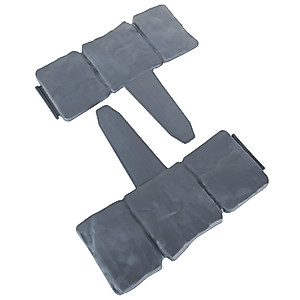 Acrux7 20 Pack Garden Edging Border, Plastic Garden Lawn Edging, DIY Grey Stone Effect Edging Plant Border, Garden Edging Flower Bed Edging for Walkways Landscape Garden Patio Lawn