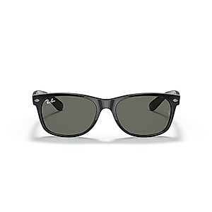 Ray-Ban RB2132 New Wayfarer Square Sunglasses, Black/G-15 Green, 52 mm
