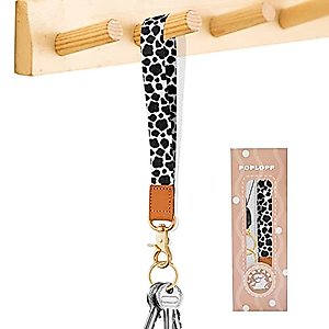 POPLOPP Wrist Lanyard for Keys, Durable Keychain Wristlet for Women Men, Cute Key Chains Strap for Car Keys, ID Holder, Wallet