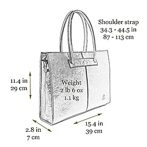 Time Resistance Leather Handbag - Top Handle Bag - Full-Grain Leather Tote Bag - Purse for Women (Cognac)