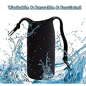 20 oz Tumbler Carrier Holder Water Bottle Handle Bag for yeti,rtic,ozark trail Tumbler and More Travel To-Go Cups Bottles (Black, 20 oz)