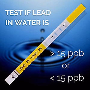 Drinking Water Test Kit For Municipal Tap and Well Water - Simple Testing Strips For Lead Copper Bacteria, Nitrates, Chlorine and More