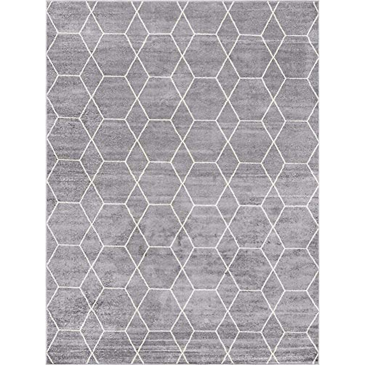 Unique Loom Trellis Frieze Collection Area Rug - Geometric (10' x 13', Light Gray/ Ivory)