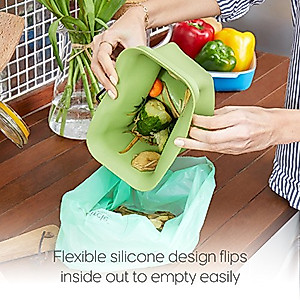 Full Circle Scrap Happy Food Scrap Collector and Freezer Compost Bin, Green