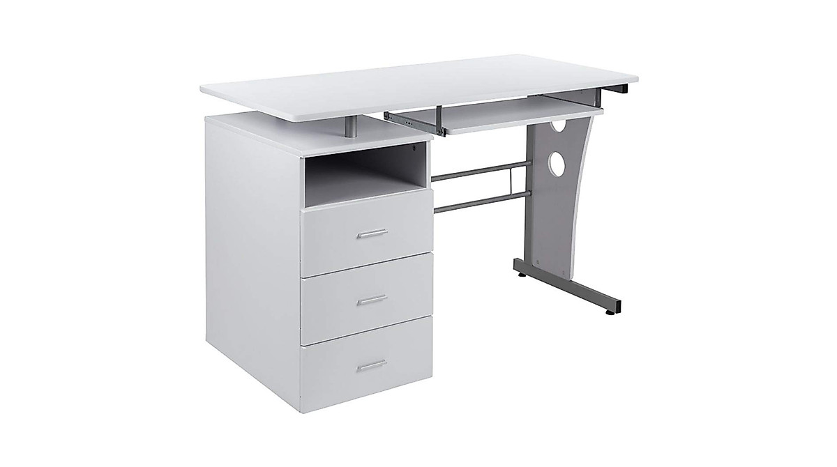 Stylish Flash Furniture Joshua White Desk for Productive Work