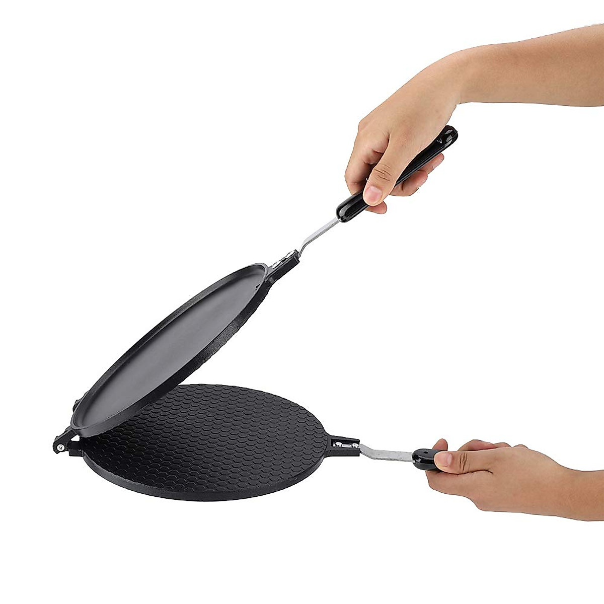 Non Stick Egg Roll Waffle Cone Maker Double side Aluminum Alloy Ice Cream Cone Maker Omelette Pancake Baking Pan Cake Bakeware Cooking Tools with Heat insulation Handle