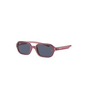 Ray-Ban Junior Kids' RJ9074S Rectangular Sunglasses, Fuchsia On Rubber Pink/Dark Grey, 39 mm