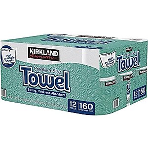 2-Ply, 160 Sheets Per Roll,Kirkland Signature Create-a-Size Paper Towels (3)