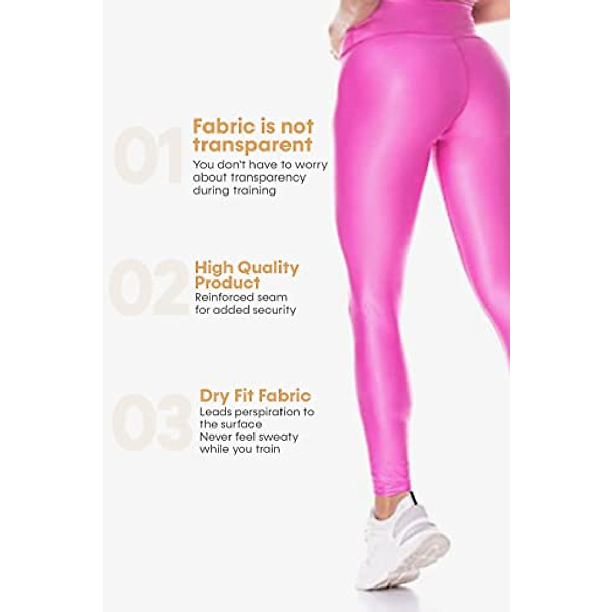A4U Active Wear Compression Leggings Pants for Women A4U (Hot Pink)