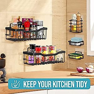 Gocvo Shower Caddy, 5 Pack Shower Shelves Bathroom Organizer No Drilling Adhesive Shower Wall Shelves Rustproof Stainless Steel Storage Shower Rack