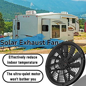 Solar Power Fan, Solar Fan For Greenhouse With 100w Waterproof Solar Panel and 9.8 Inch High Speed Greenhouse Fan, Wall Mount Solar Fan For Chicken Coop, Dog Houses, Greenhouses, Rv Roof