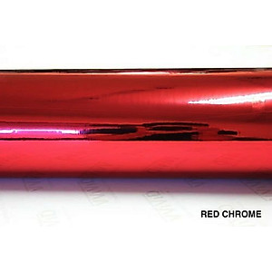 VViViD Red Mirror Chrome Cast Vinyl Wrap for Car, Boat, Bike 1 Foot x 5 Feet Self Adhesive Film Decal Air Release Bubble and Air-Free 3MIL-VViViD8