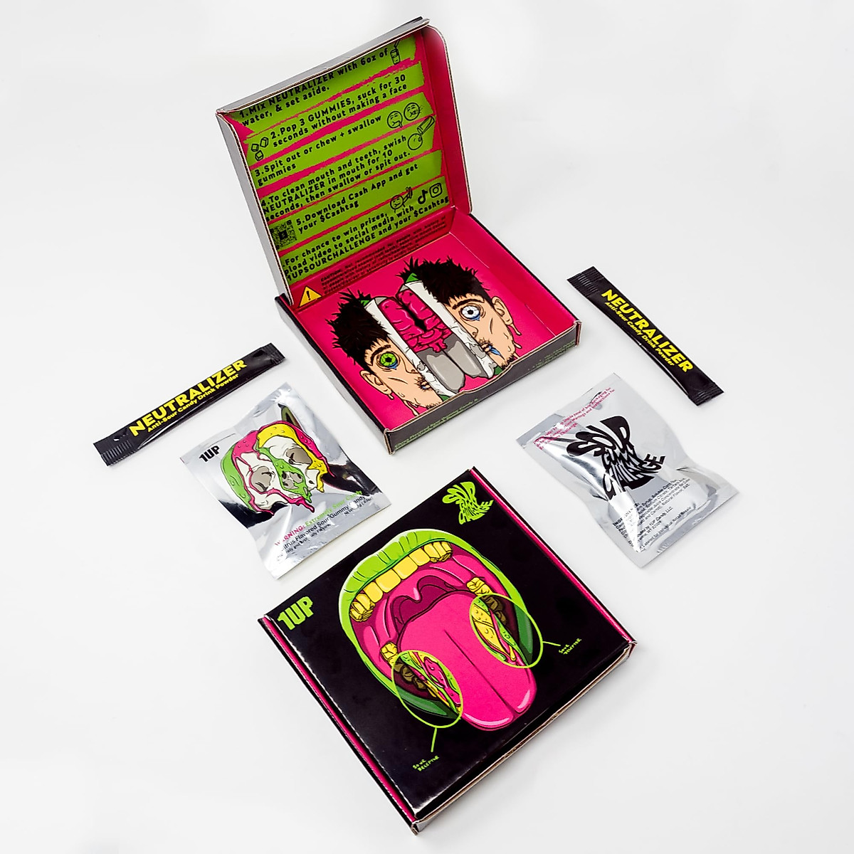 1UP Sour Challenge by Faze Rug- Extreme Sour Candy Experience