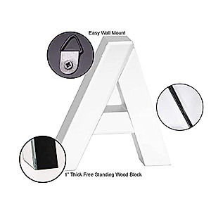 COLLECTIVE HOME - 7-inch Tall Mirrored Glass and Wood Decorative Letter, Home-Bedroom-Office Wall Décor. Perfect Fun Gift to Encourage Girls, Young Ladies & Teens. (A)