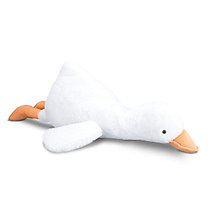 WEIGEDU 30" Large Goose Stuffed Animals Plush Toys Swan Duck for Kids Babies Bedtime Birthday Easter Gifts, Stuffed Goose Throw Plush Pillow Super Soft, White