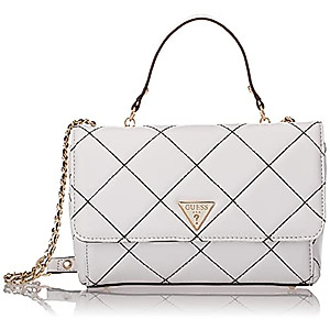 GUESS Cessily Convertible Crossbody Flap, White Multi