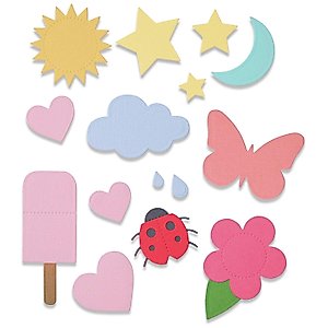 Sizzix Thinlits Die Set 16PK Basic Shapes by Debi Potter, 665185, Multicolor