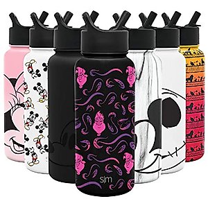 Simple Modern Disney Villains Water Bottle with Straw Lid Insulated Stainless Steel Metal Thermos | Gifts Reusable Leak Proof Flask for Gym Sports | Summit Collection | 32oz The Little Mermaid Ursula