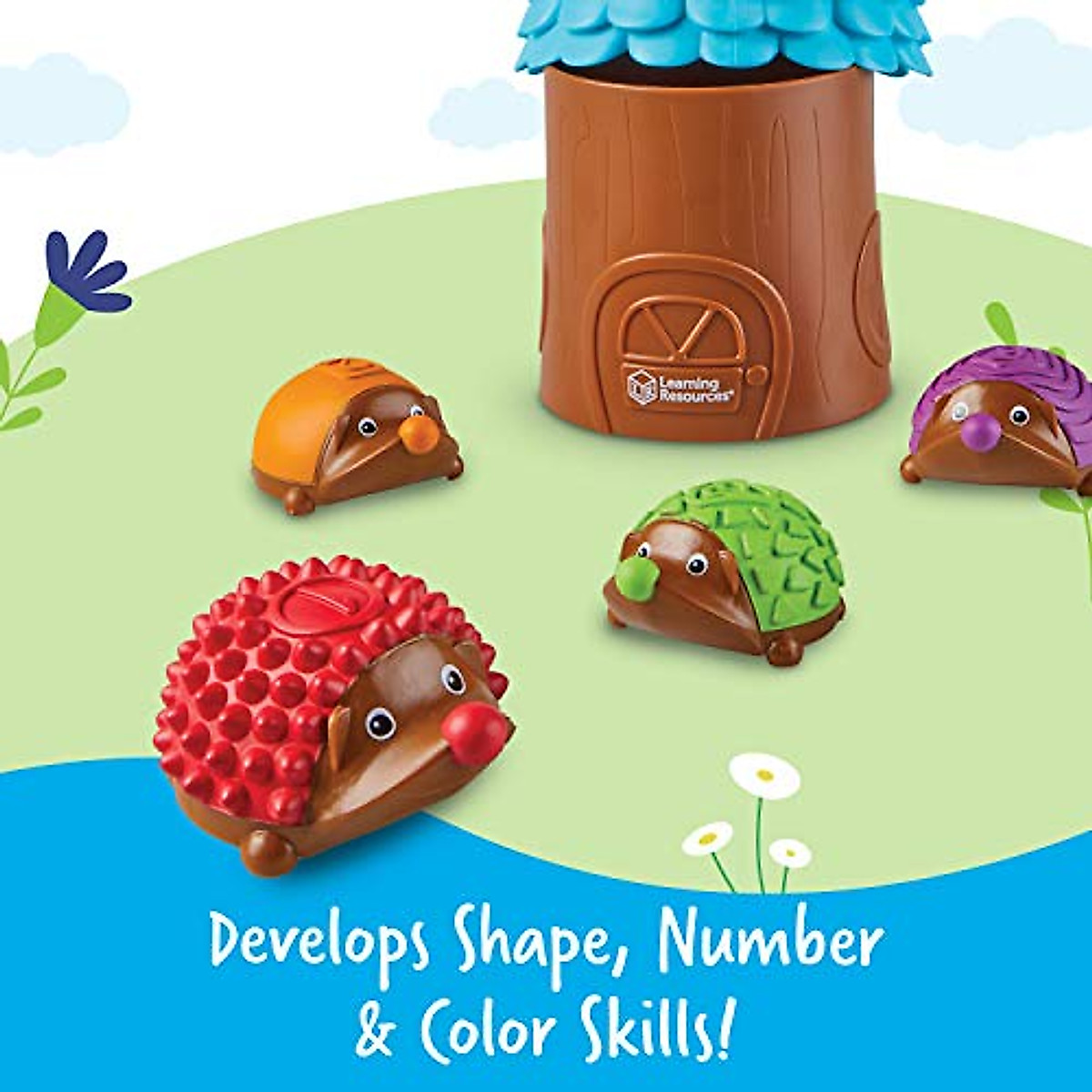 Learning Resources Spike the Fine Motor Hedgehog Sensory Tree House - 7 Pieces, Ages 18+ months Fine Motor and Sensory Toy, Toddler Educational Toys, Montessori Toys