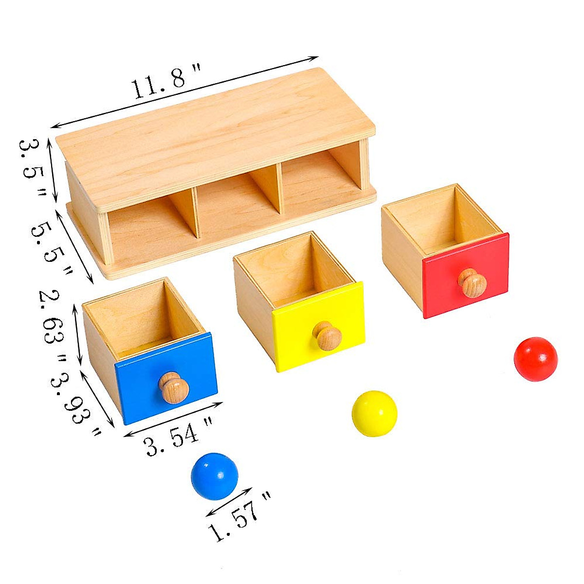 Kghios Montessori Box Bins Infant Toys Materials for Toddlers Babies 6-12 Months - 1-2 Year Old Babies 18 Months Materials Educational Tools Preschool Early Learning Wooden Toys