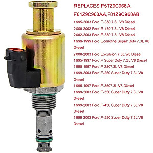 7.3L Fuel Injection Pressure Regulator IPR Valve + ICP Control Sensor Fits 1995-2003 Fords V8 Diesel Turbocharged Fords F-250 F-350 F-450 F-550 F650 F750 E-350 E-450 E-550# F81Z9C968AA