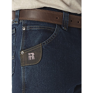 Wrangler Riggs Workwear Men's Advanced Comfort Five Pocket Jean, dark tint, 42x32