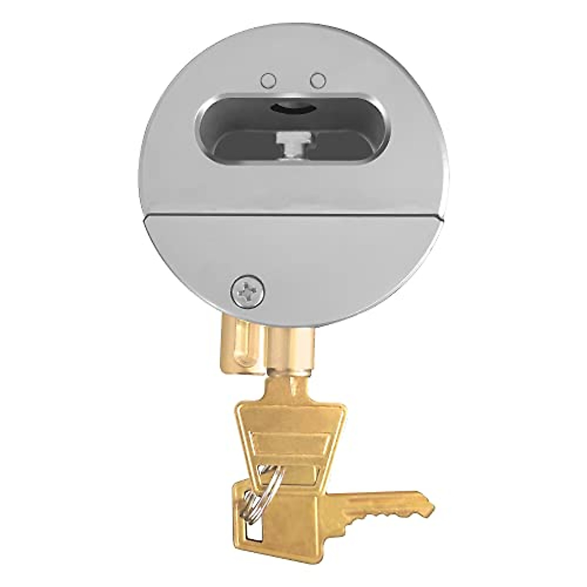 RESET-903 Heavy Duty Hidden Shackle Padlock,Keyed Different Trailer Lock,Van Lock, Truck Door Padlock,Hockey Puck Lock,Solid Steel,Sliver