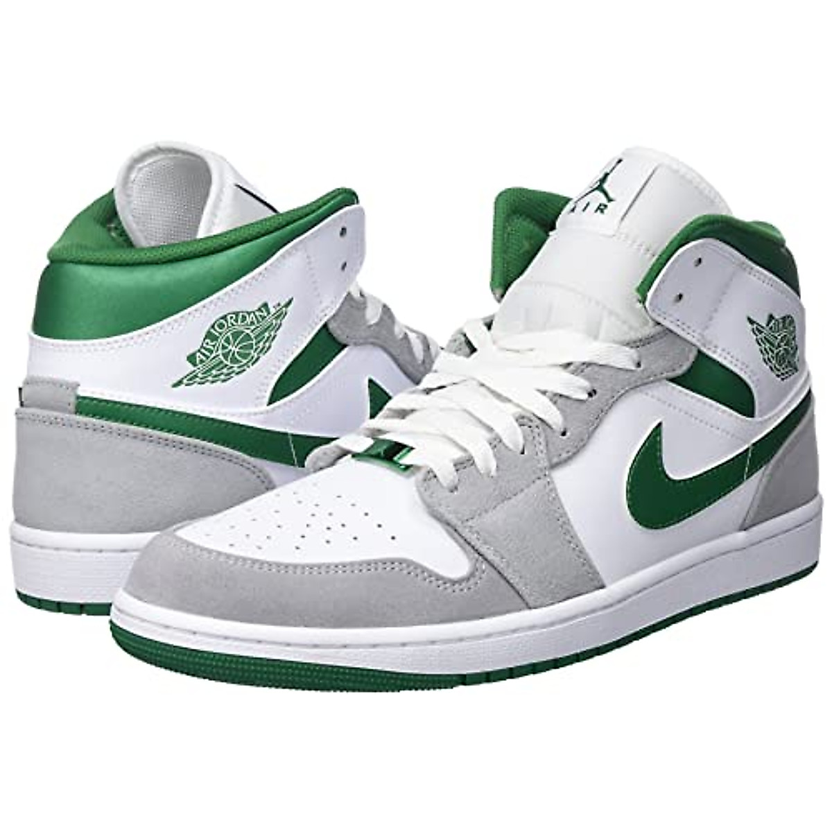 Jordan Mens Air Jordan 1 MID SE DC7294 103 Grey/Pine Green/White - Size 11.5