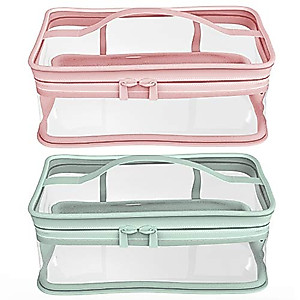 Makeup Bag Zipper Waterproof Portable Travel Storage Pouch 2 Pcs