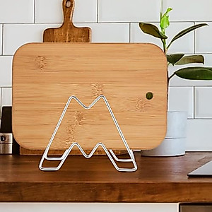 Yardwe 1 Set Cutting Boards Pot Holders Cabinets Pot Rack Cutting Board Holder Stand Corner Cabinet Organizer Cutting Board Holder for Cabinet Barbecue Stainless Steel Storage Rack