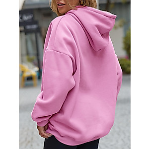 Trendy Queen Womens Hoodies Preppy Clothes Oversized Sweatshirts Teen Girls Casual Pullover Cute Fall Winter Outfits 2024 Pink
