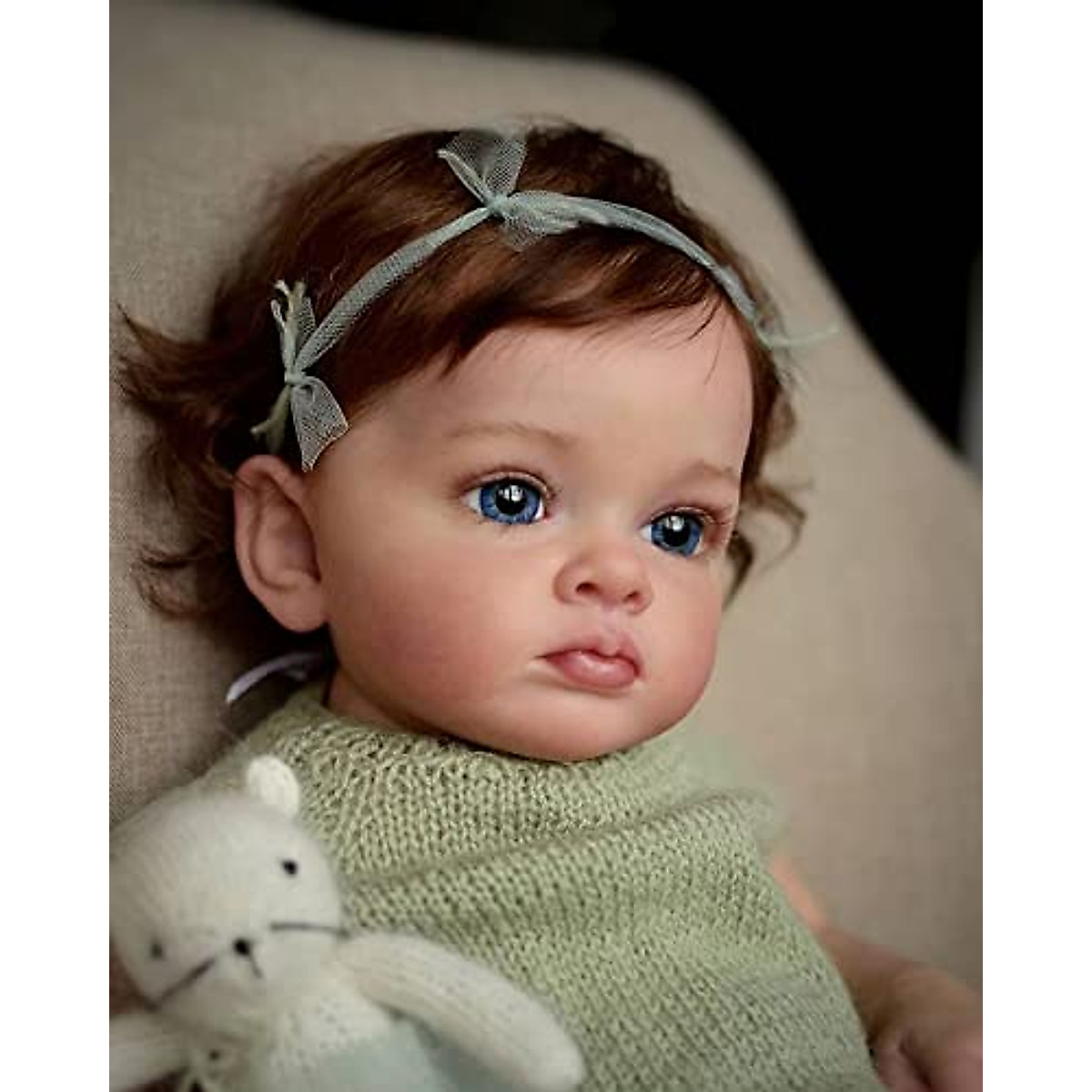 Anano Pink 23 Inch Silicone Baby Doll Reborn Newborn Lifelike Baby Dolls Weighted Real Life Weighted Dolls for 3 Year Olds (Green)