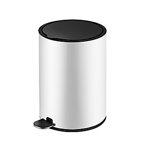 Trash Can Kitchen Trash Bin Step Trash Can Wastebasket Garbage Container Bin Removable Liner Bucket Step Trash Bin Living Room Garbage Can Bedroom Garbage Bin (Color : White, Size : 26.5 * 35cm)