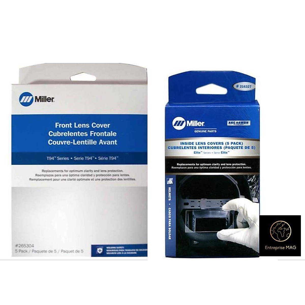 Combo Miller T94 Front Lens Cover Part number 265304 Inside Lens Cover, Elite, Titanium, 9400(i), T94 216327