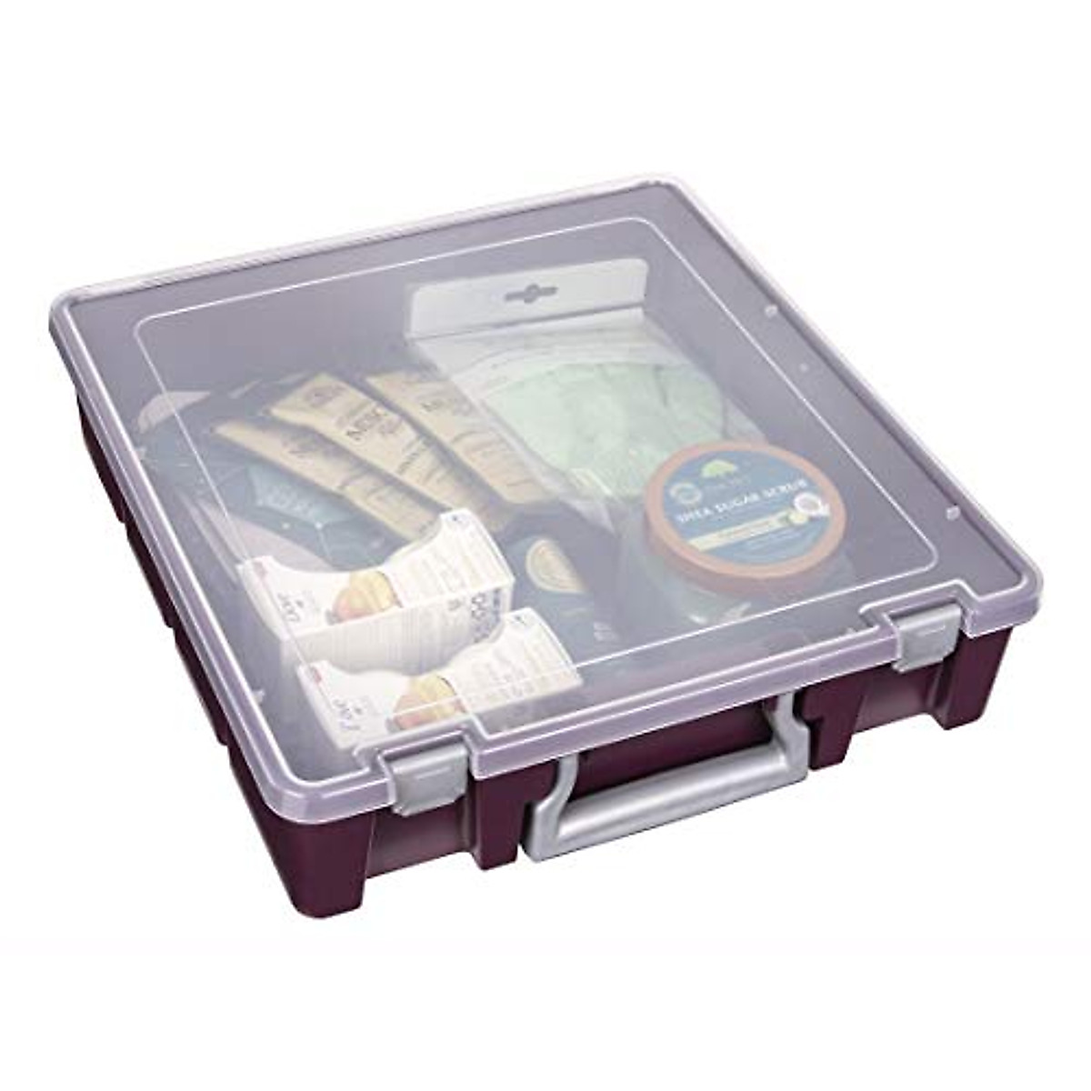 AB Designs 6955ABDP Super Satchel 1-Compartment Open Core, Stackable Home Storage Organization Container, Plum