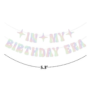 Holographic In My Birthday Era Banner for Singer Birthday Party Decorations