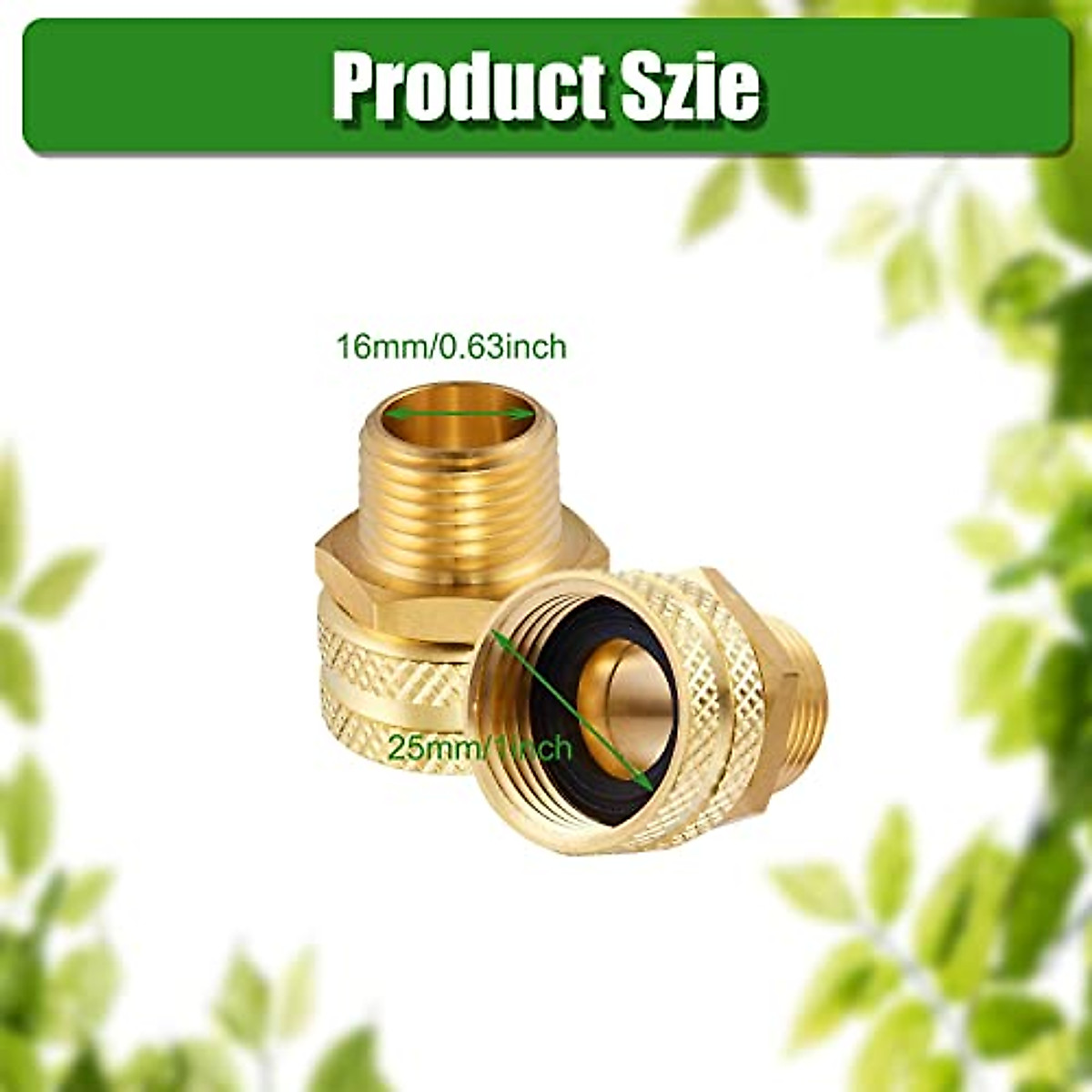 Litorange Lead-Free 2 PCS Swivel 3/4"GHT Female x 1/2"NPT Male Connector,GHT to NPT Garden Hose Adapter Brass Fitting,Garden Pipe Joint Extension Repair Fitting(Pack of 2)