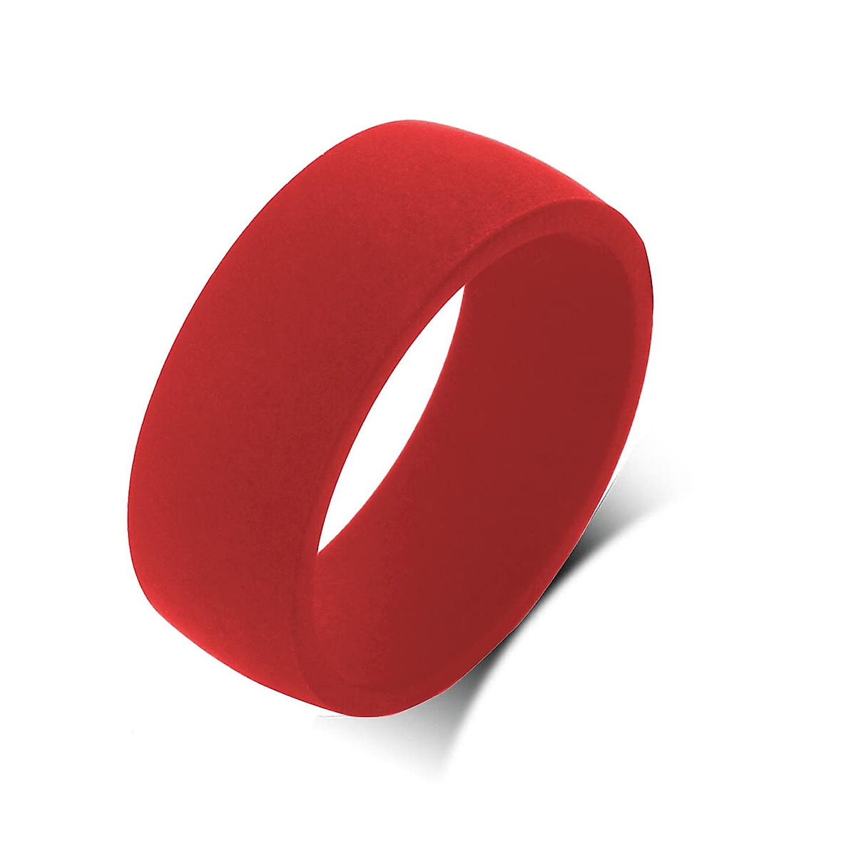 QINGDUO Inspirational Ring Christian Jesus Fish and Cross Symbols Ring Customize Lightweight Comfort Fit Plane Flexible Band Inspirational Faith Cross Ring Christian Religious Confirmation Gift,Red